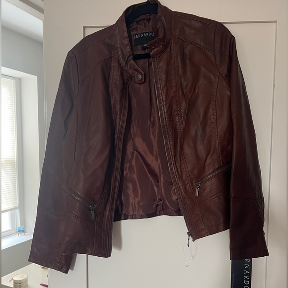 Bernardo | Jackets & Coats | Nwt Bernardo Brown Authentic Leather ...